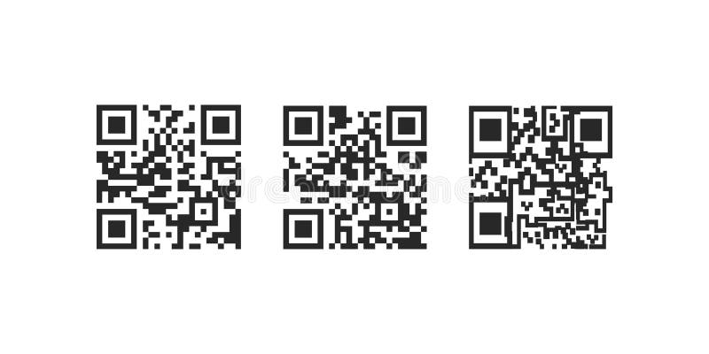 Fake QR Code Set Vector Illustration Stock Vector - Illustration of ...