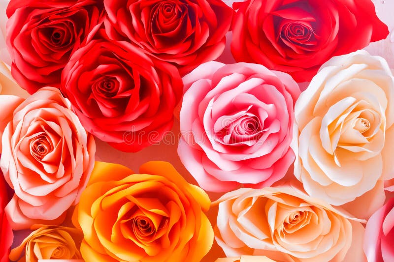 Fake roses made of paper stock image. Image of vintage - 379220015