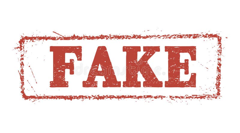 Grunge Red "FAKE" Rubber Stamp Vector with Bold Text and Distressed ...