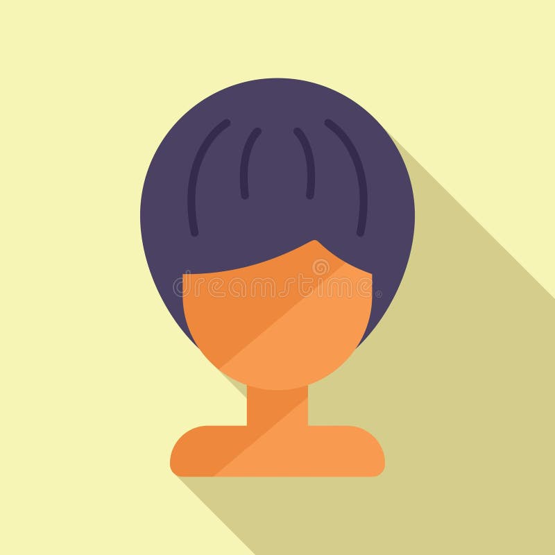 Fake Short Wig Icon Flat Vector. Tint Artist Stock Illustration - Illustration of mannequin ...