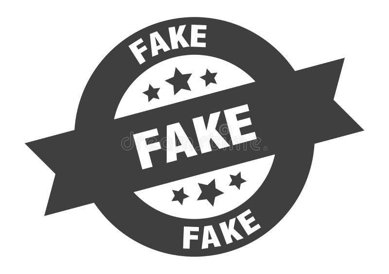 Fake sign stock vector. Illustration of grey, ribbon - 160386405