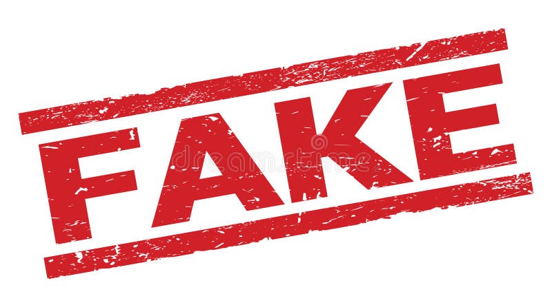 FAKE Text on Red Rectangle Stamp Sign Stock Illustration - Illustration ...