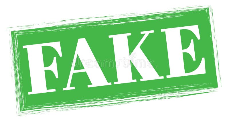 FAKE Text Written on Green Stamp Sign Stock Illustration - Illustration ...