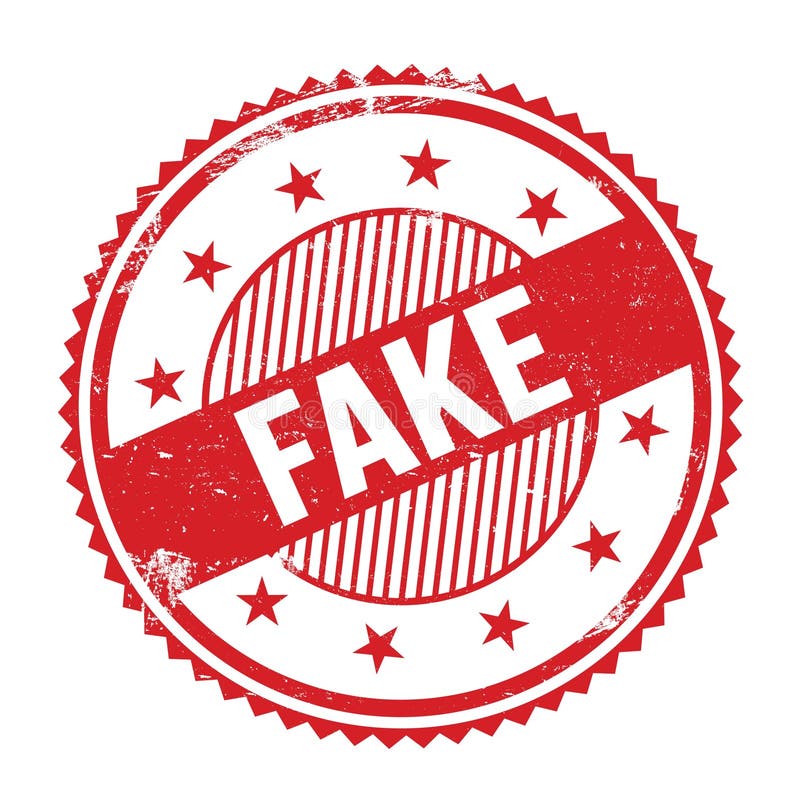 FAKE Text Written on Red Grungy Round Stamp Stock Illustration ...