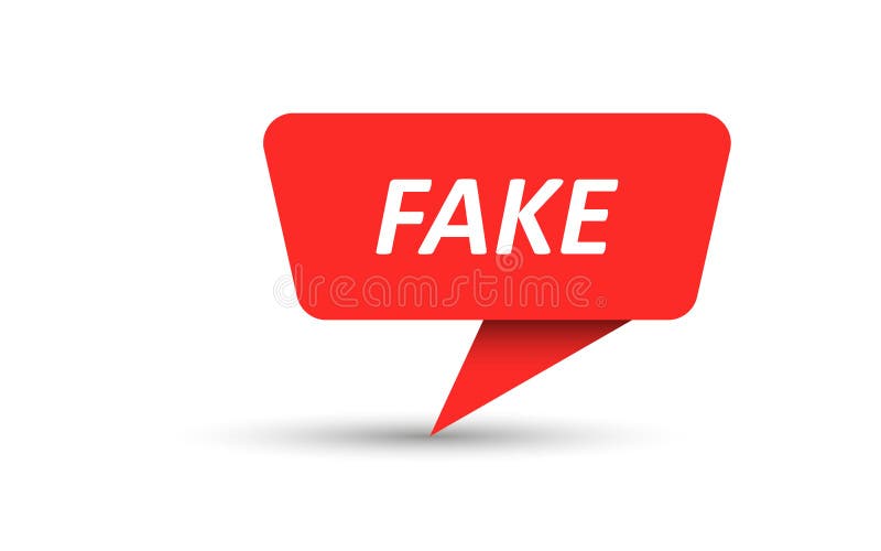 Fake. Vector Banner, Pointer, Sticker, Label or Speech Bubble Stock ...