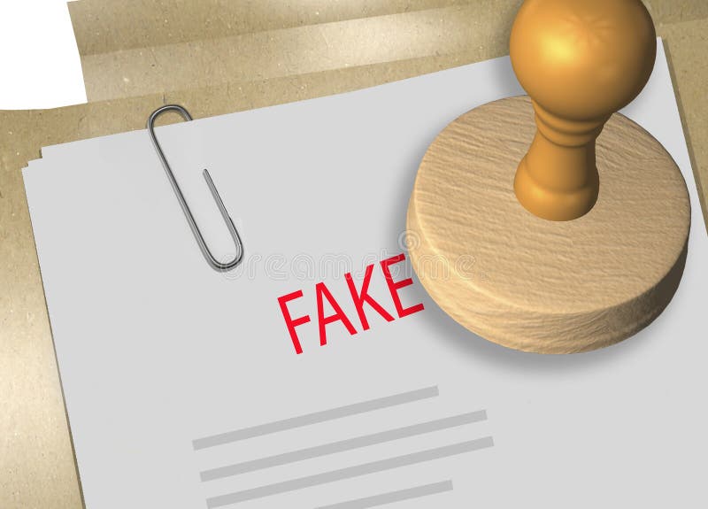 FAKE - Verification Concept Stock Illustration - Illustration of press ...