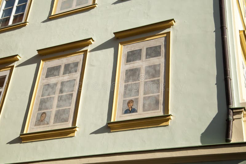 Fake Windows. House in Prague Editorial Stock Photo - Image of ...