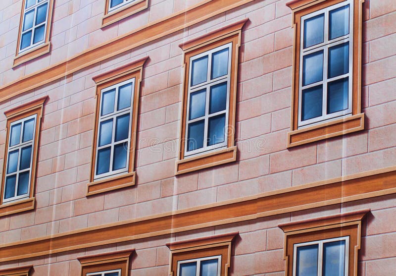 Fake windowsfacade stock image. Image of facade, structure - 20501913