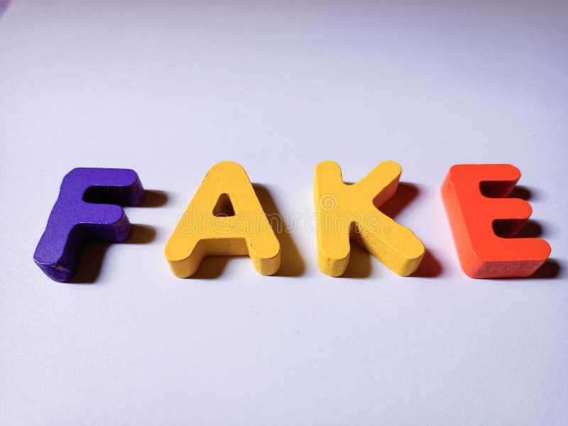 Fake Word Colorful Letters on White Background Stock Photo - Image of ...