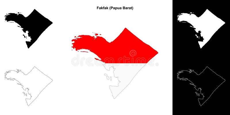 Fakfak outline map stock illustration. Illustration of geography ...