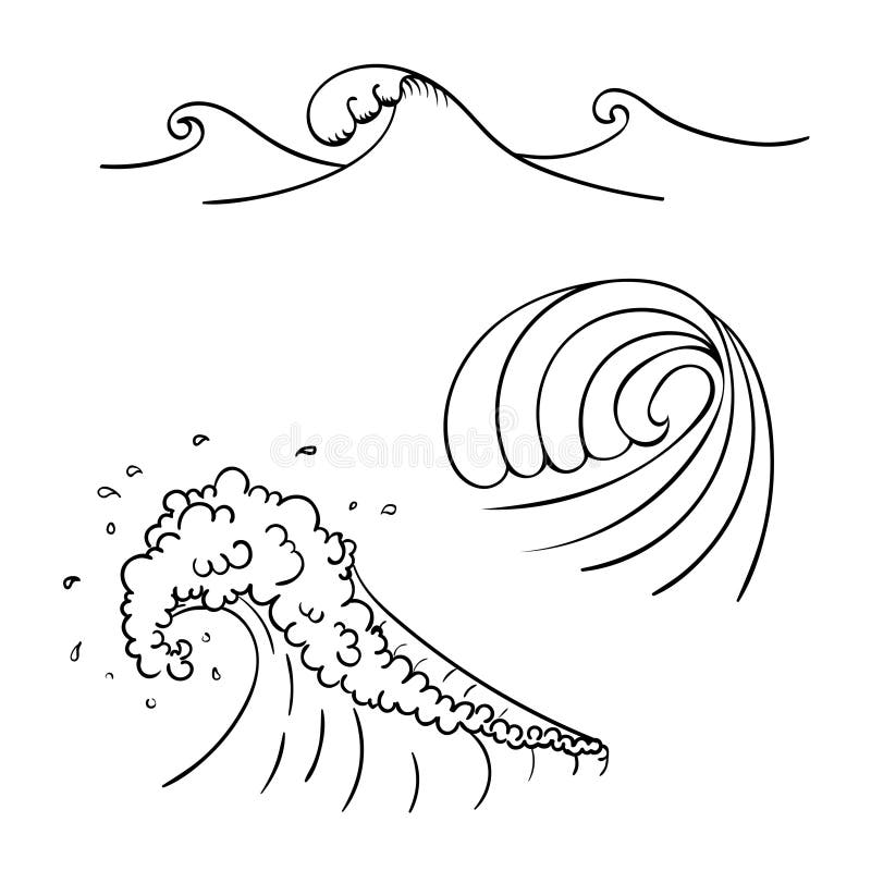 Ustawia symbol fala ilustracja wektor. Ilustracja złożonej z znak ...