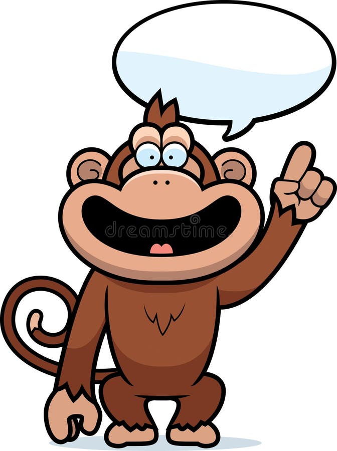 Fala Do Macaco Dos Desenhos Animados Ilustração do Vetor - Ilustração ...