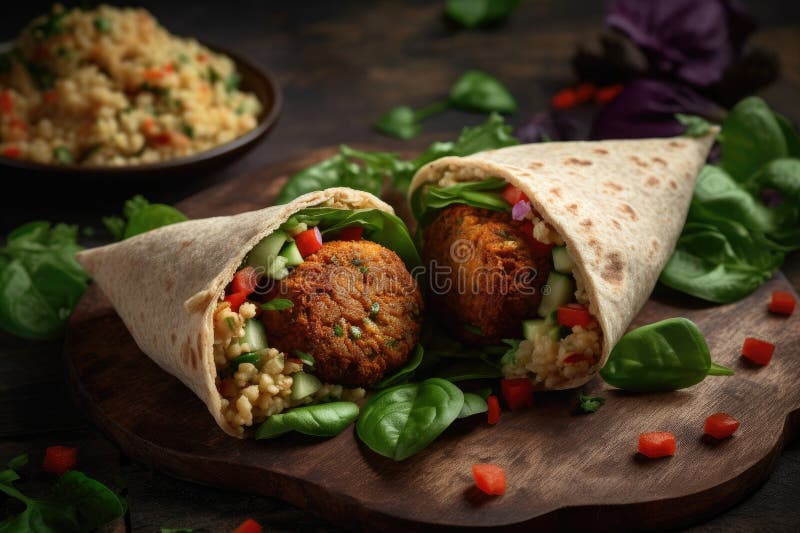 Falafel Wraps Stock Illustrations – 24 Falafel Wraps Stock ...