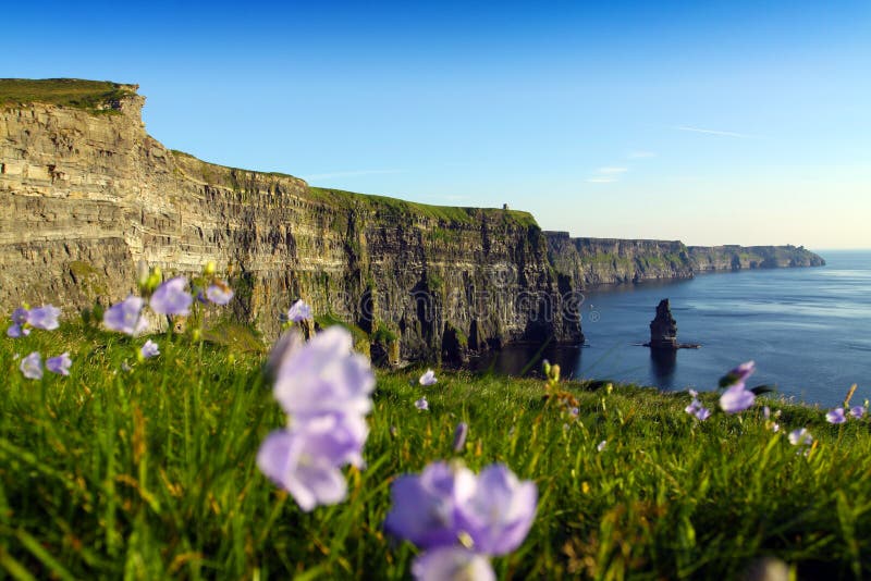 Falaises De Moher Au Coucher Du Soleil, Cie Clare Image stock - Image ...