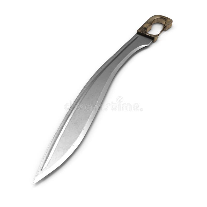 Falcata Warrior Sword On White Background. 3D Illusration, Isolated ...