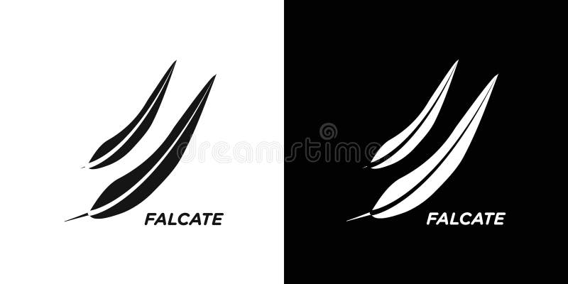 Falcate Icon Flat Vector Set Outline Stock Vector - Illustration of ...