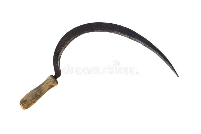 Vecchia Falce D'annata Per Erba Isolata Su Bianco Fotografia Stock ...