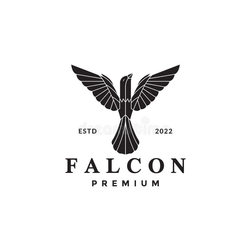 Geometric Falcon Flap Wings Logo Design Stock Vector - Illustration of ...