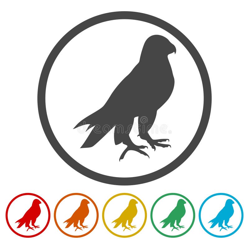 Falcon bird icons set stock vector. Illustration of falcon - 162935463