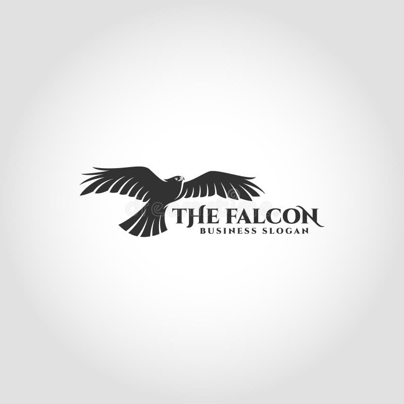 Flying Falcon. Elegant Logo Template. Silhouette Of A Wild Bird With Spread Wings Isolated On ...