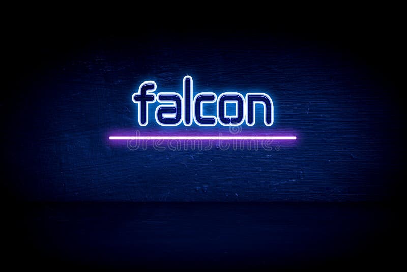 Falcon - Blue Neon Announcement Signboard Stock Photo - Image of night ...