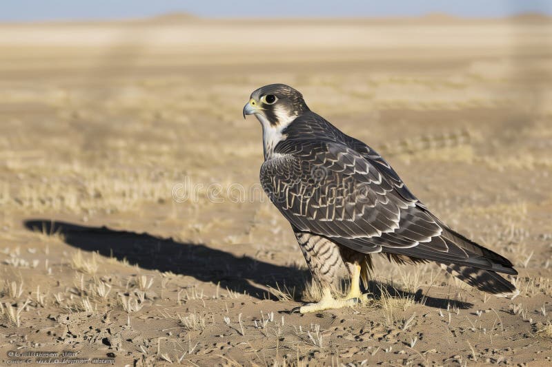 Falcon Casting Shadow on a Plain Field Stock Image - Image of plain ...