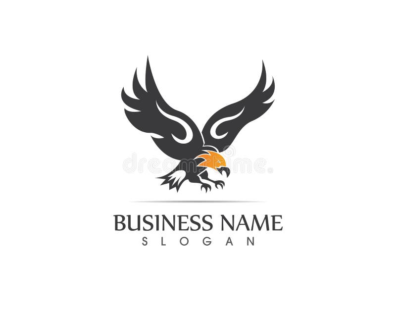 Flying Falcon. Elegant Logo Template. Silhouette of a Wild Bird with ...