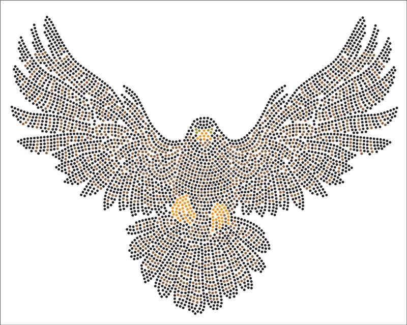 A Falcon in Flight, a Pattern Made of Rhinestones Stock Vector ...