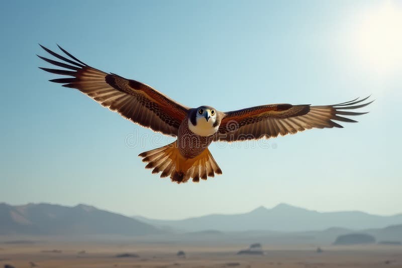 Falcon in Flight: a Vibrant Bird S Perspective Stock Illustration ...