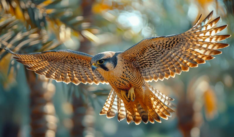 Falcon Fly with Open Wings in the Tropical Forest Thailand Stock Image ...