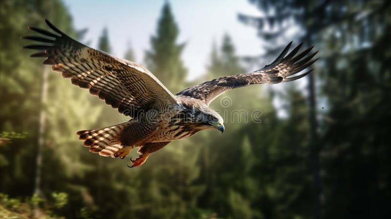 Falcon Flying at High Speed in Forest Real Image 8k Resolution Stock ...