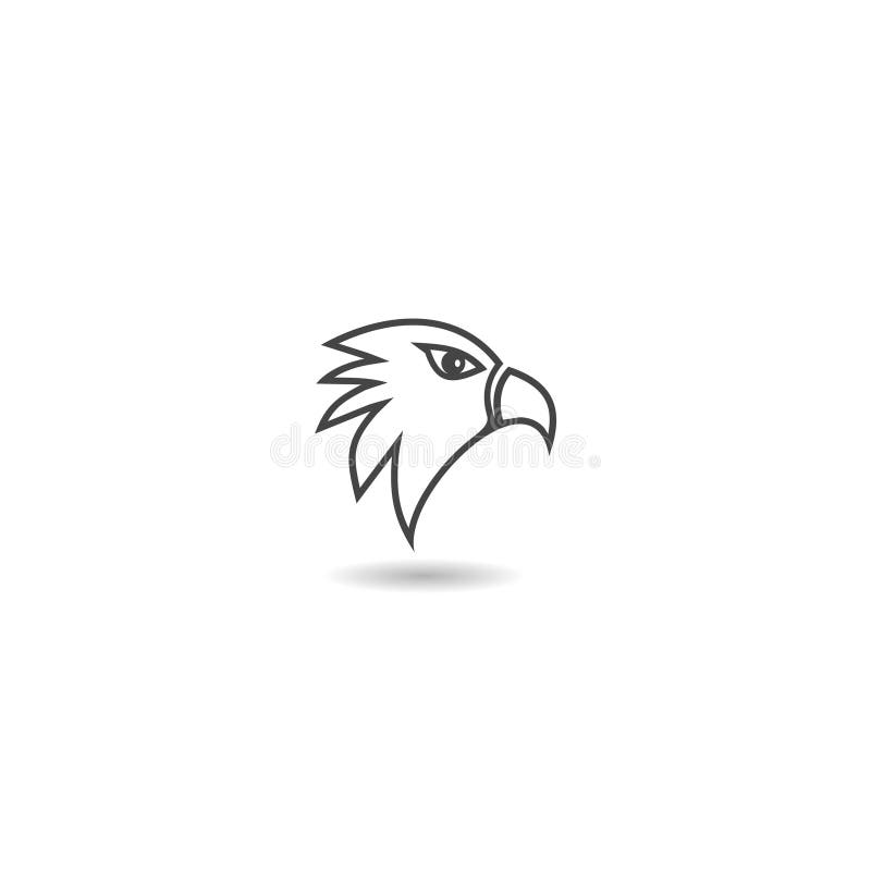 Falcon Head Icon with Shadow Stock Vector - Illustration of concept ...