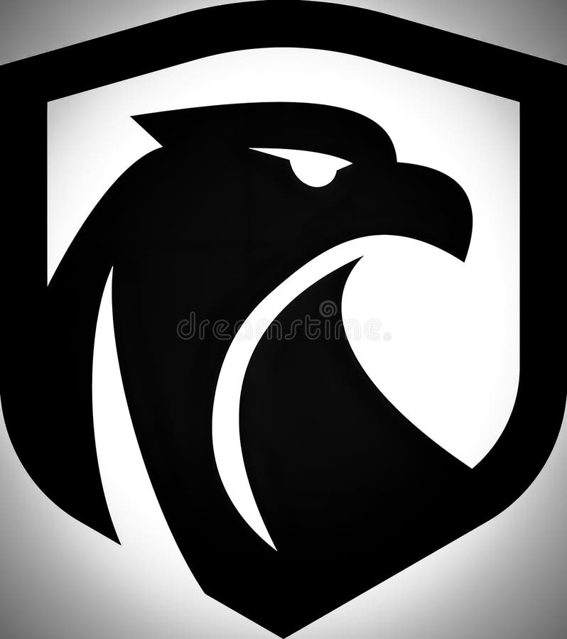 Falcon Head Logo Silhouette in Shield Frame Stock Illustration ...