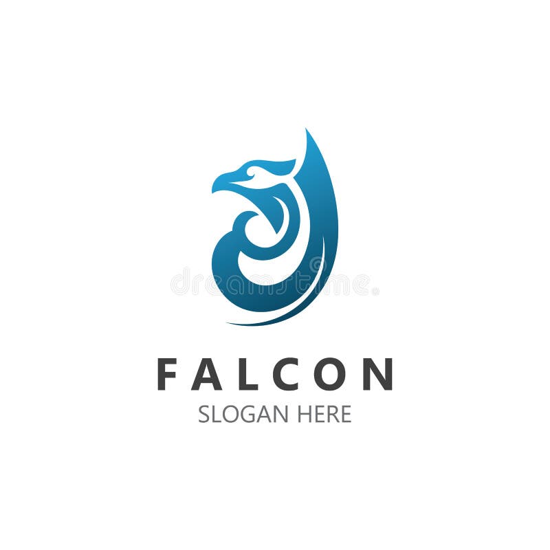 Falcon Logo Design Image, Silhouette Eagle Template Illustration Stock ...