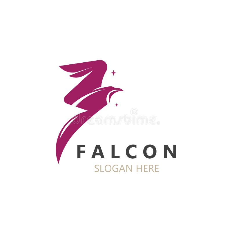 Falcon Logo Design Image, Silhouette Eagle Template Illustration Stock ...