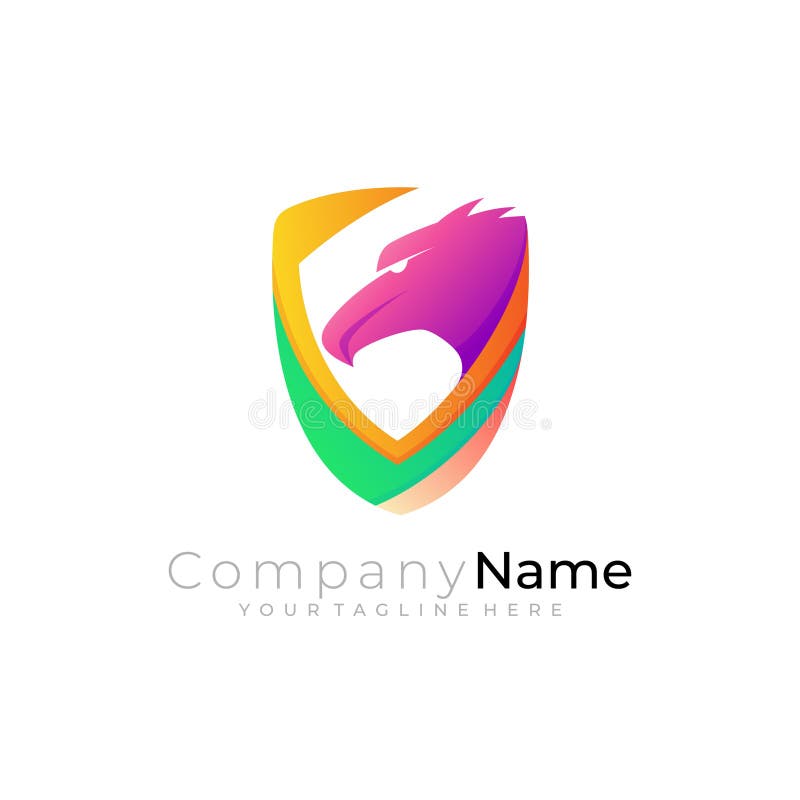 Falcon Logo, Eagle Logo and Shield Design Combination Stock Vector ...