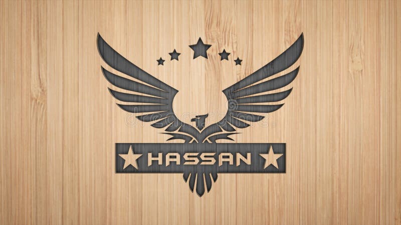 Falcon Name Logo Wood Art stock illustration. Illustration of pattern ...