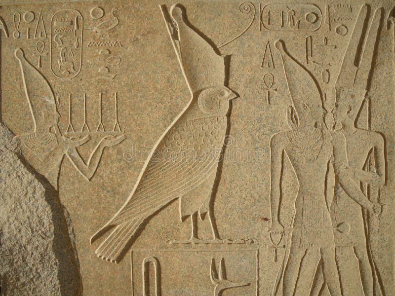 Falcon Relief in Karnak Temple, Egypt Stock Photo - Image of karnak ...