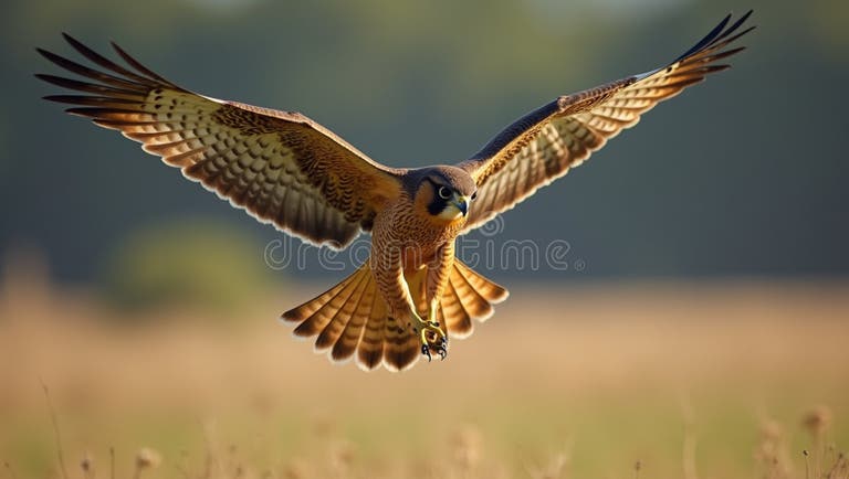 Falcon Strike Predator in Action Stock Illustration - Illustration of ...