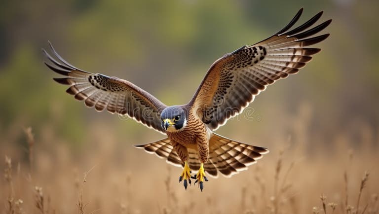 Falcon Strike Predator in Action Stock Illustration - Illustration of ...