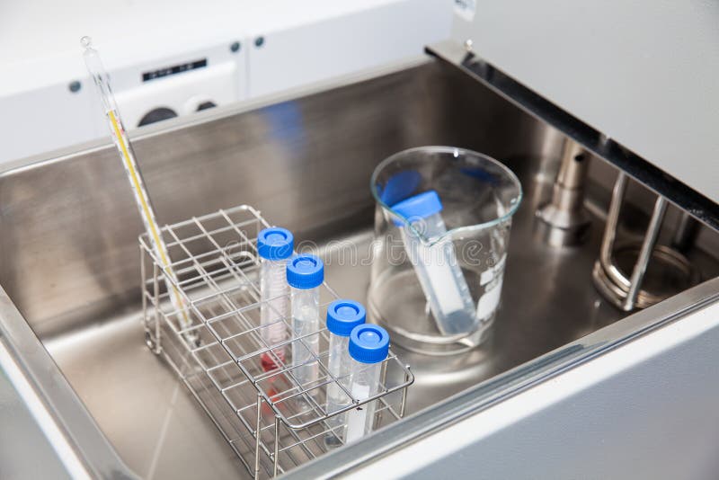 Falcon Tubes And Rack In A Hot Water Bath Stock Image Image Of