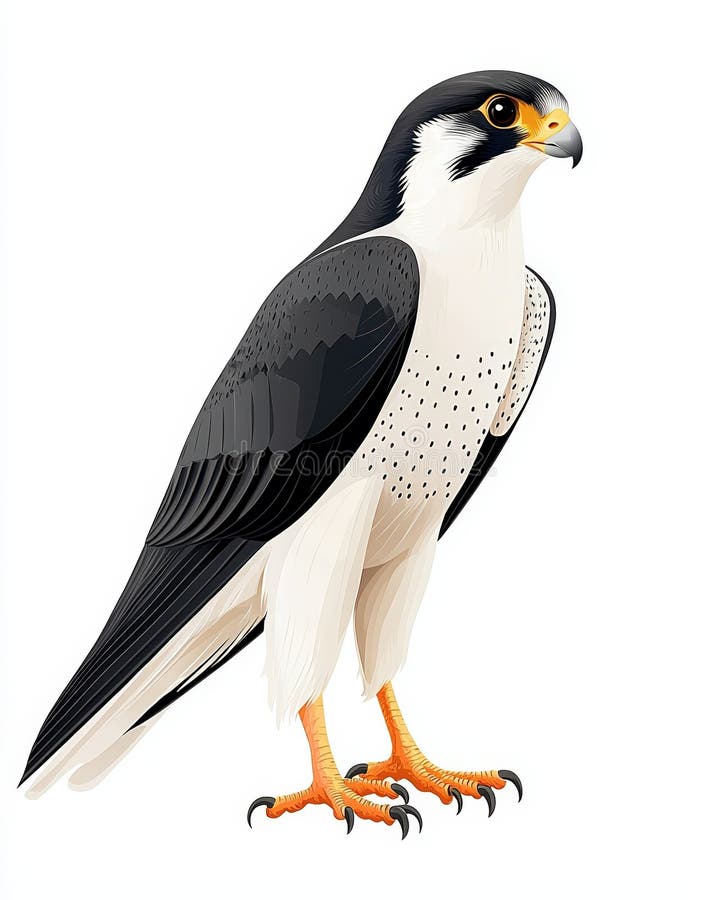 Falcon White Isolate Background Stock Illustration - Illustration of ...