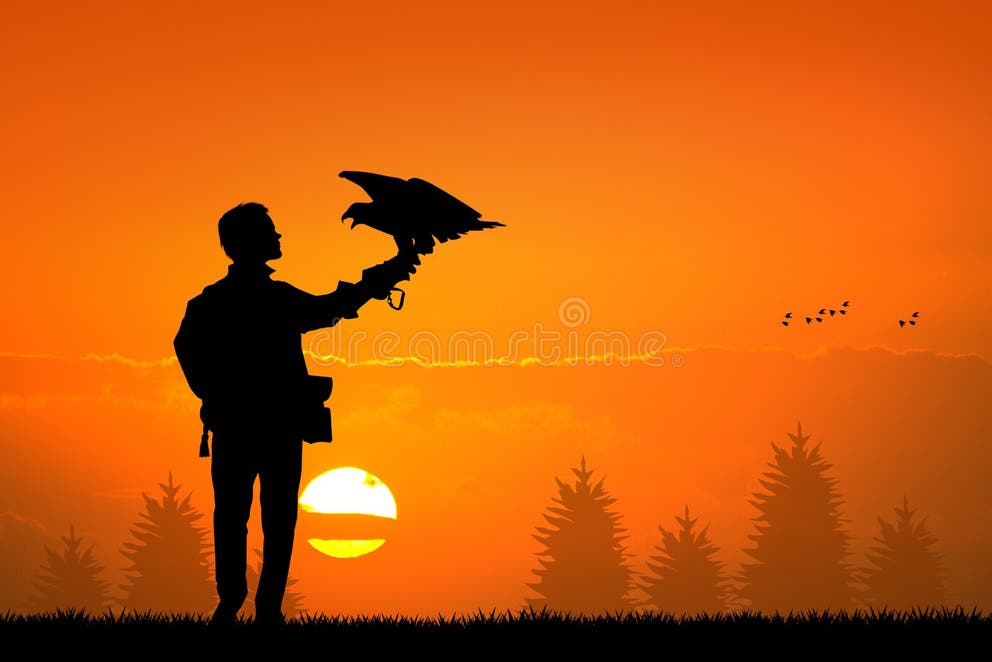 Falconer stock illustration. Illustration of joyful, glove - 54944464