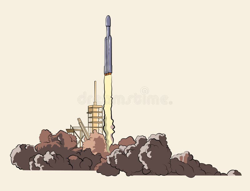 Rocket Falcon Heavy Vector Stock Illustrations – 61 Rocket Falcon Heavy ...