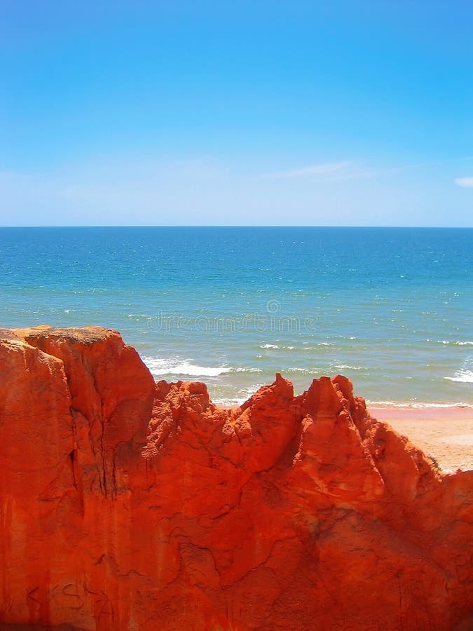 La Falesia Beach Near Albufeira, Algarve Stock Photo - Image of fado ...