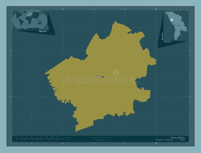 Falesti, Moldova. Solid. Labelled Points of Cities Stock Illustration ...