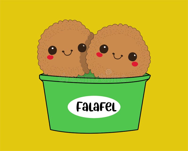 Falafel Balls on Packaging, we Love Falafel Stock Illustration ...