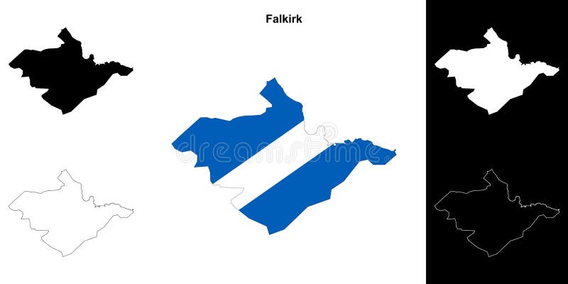 Falkirk outline map stock vector. Illustration of region - 323681143
