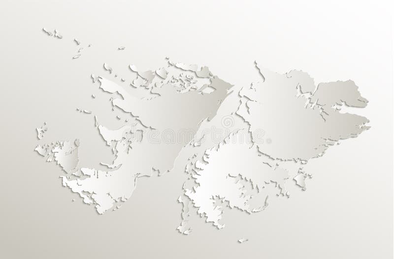 Falkland Islands Map Card Paper 3D Natural Stock Vector - Illustration ...