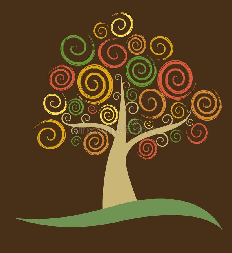 Fall Abstract Tree stock vector. Illustration of apple - 13664281